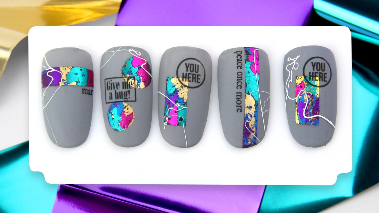 Stamped pattern effected with different nail foils - Online course ...