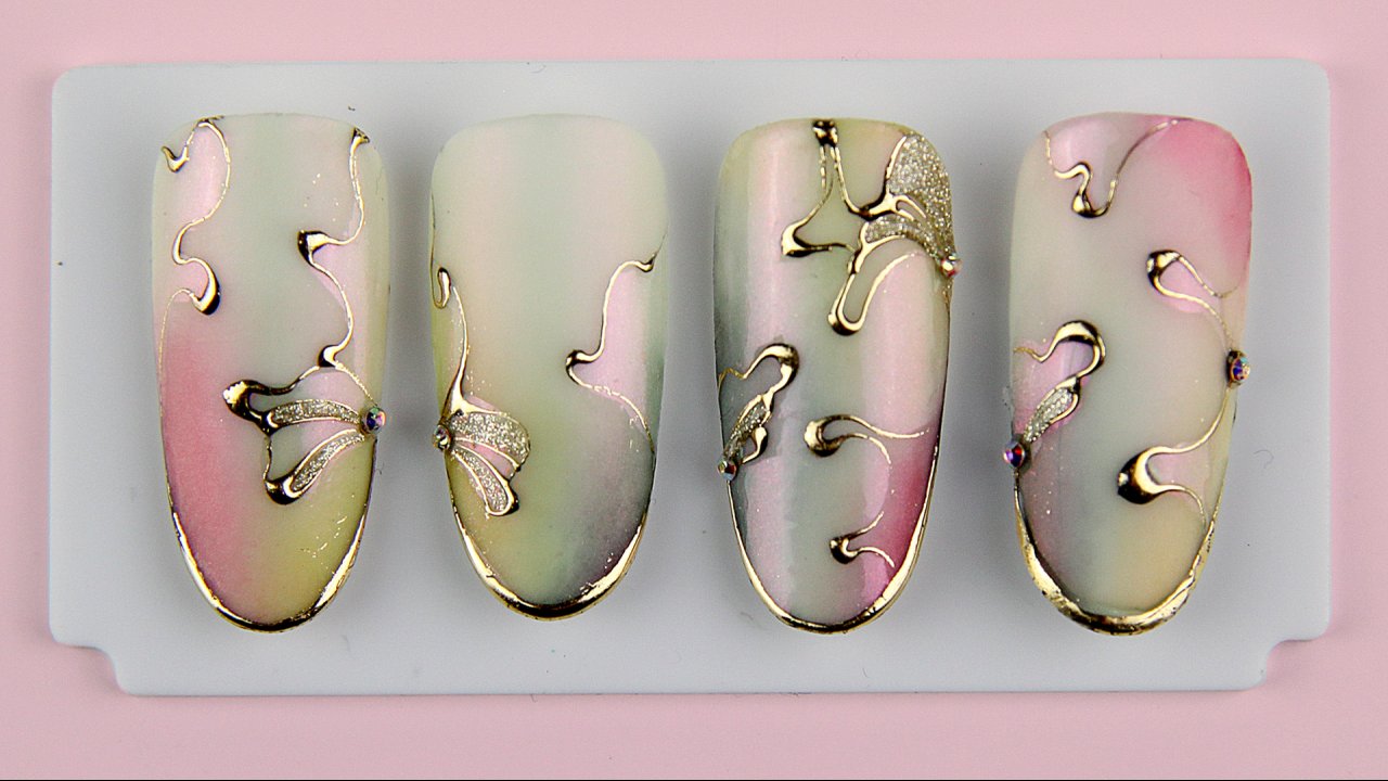 Hand-painted waves effected with shiny nail foil - Online course ...