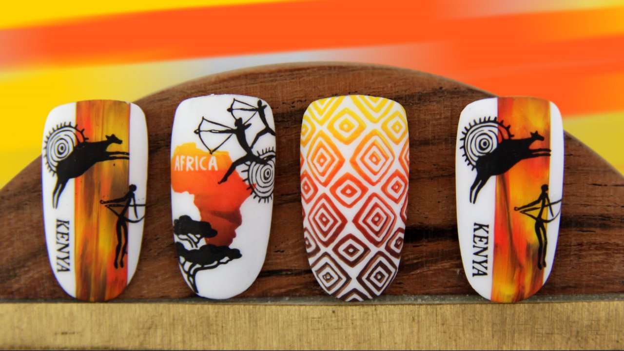 Nail art inspired by the beauty of Africa - Online course - Nailstamping